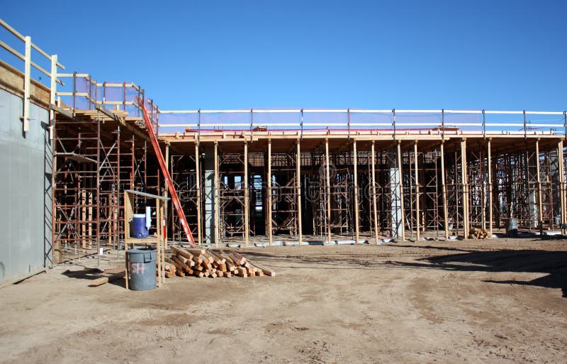 Structural Concrete Shoring System Stock Image - Image of construction ...