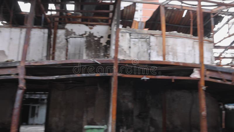 Structural Damage after Fire Stock Footage - Video of closed, centre ...