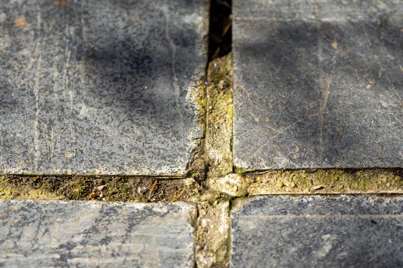 Structural Damage on a Terrace. Concrete Joint Broken Stock Image ...