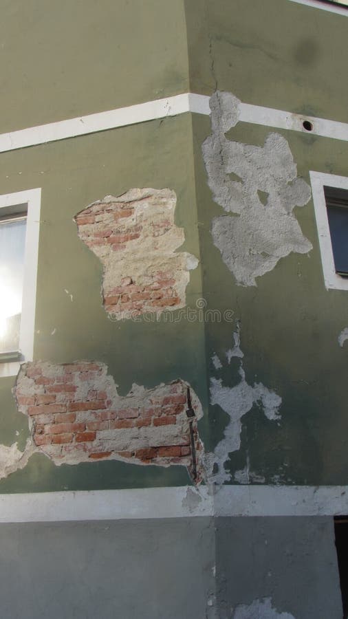 Structural Damage To House Facade Stock Image - Image of business ...