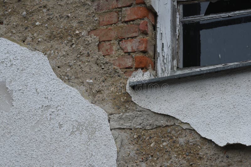 Structural Damage To House Facade Stock Photo - Image of renovate ...