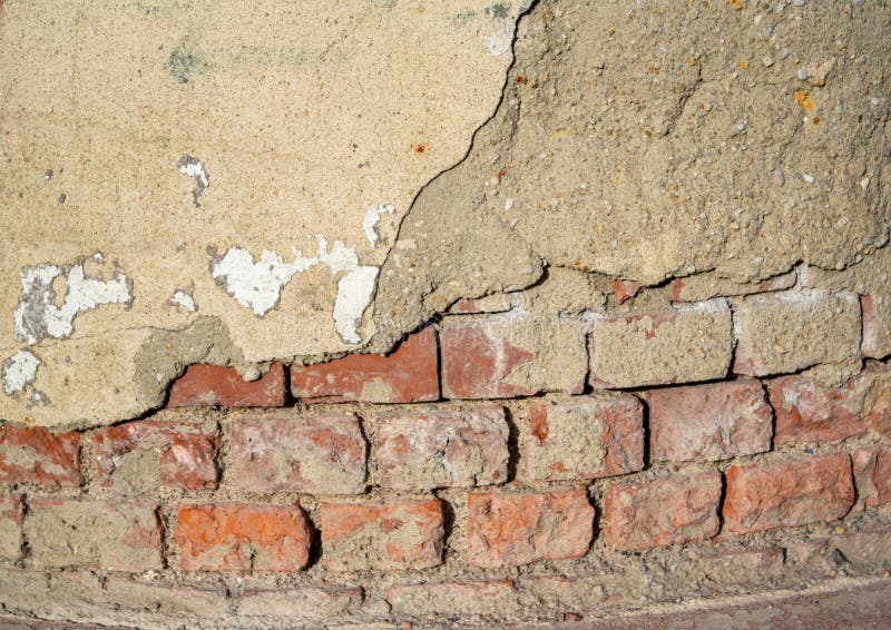 Structural Damage To a Old Brick House Wall Stock Photo - Image of ...