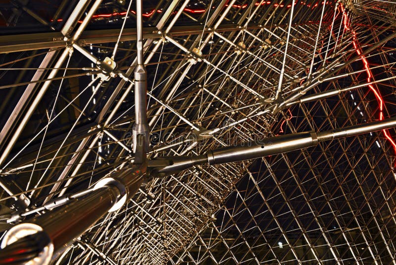 Structural Detail Inside Louvre Pyramid Editorial Photo - Image of ...