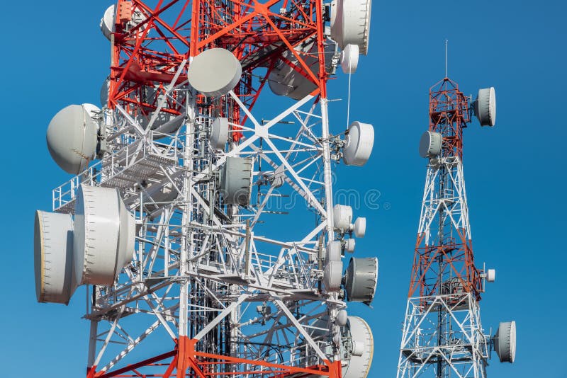 Structural Detail of a Telecommunications Tower Stock Image - Image of ...