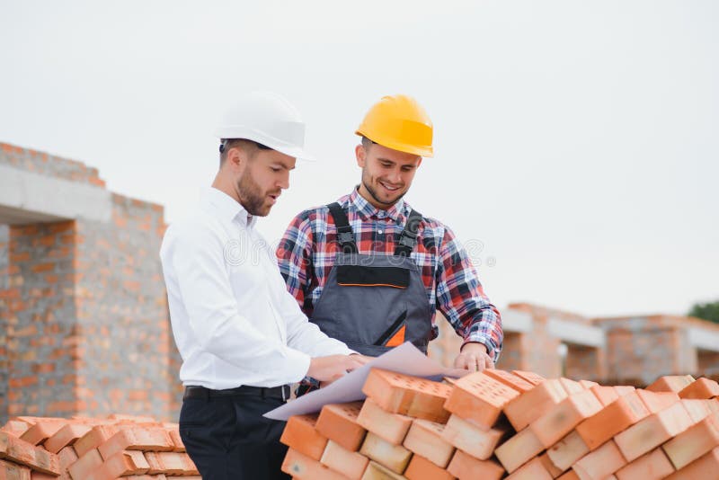 Structural Engineer and Foreman Worker Discuss, Plan Working for the ...