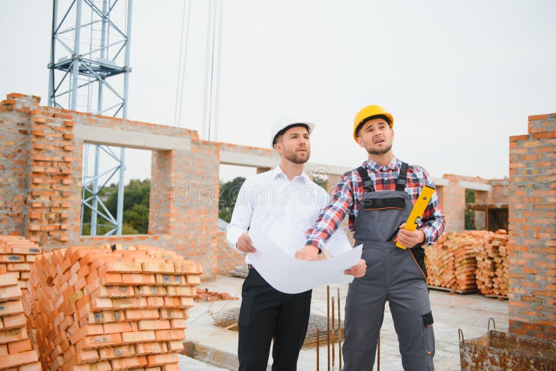 Structural Engineer and Foreman Worker Discuss, Plan Working for the ...