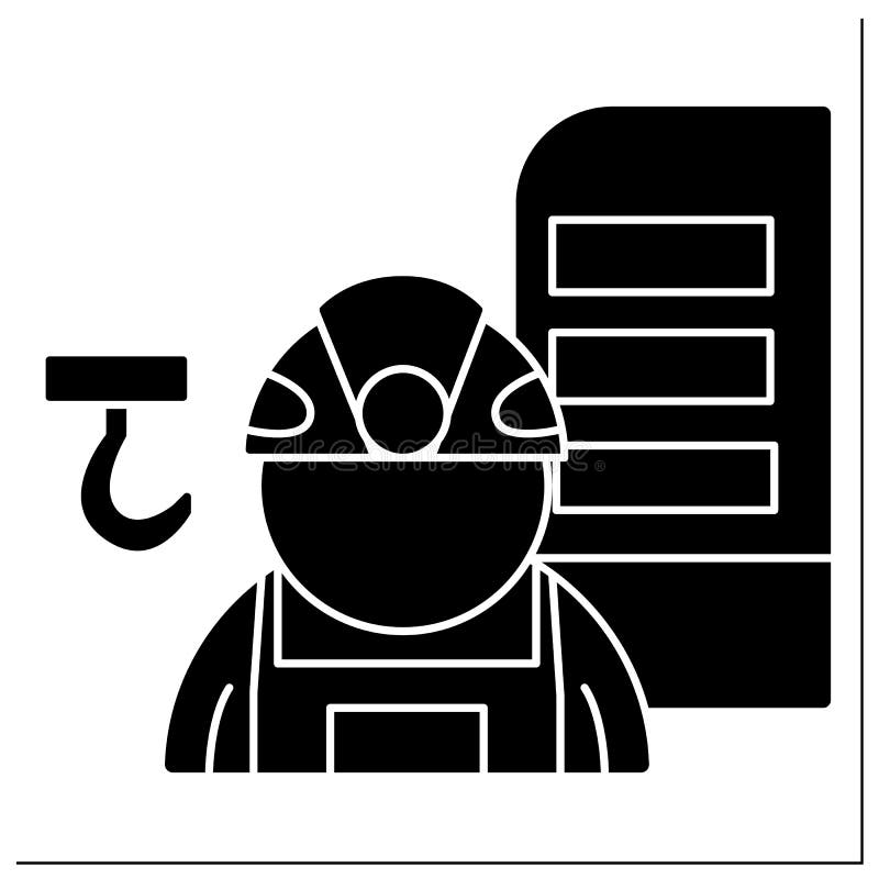 Structural Engineer Glyph Icon Stock Vector - Illustration of engineer ...