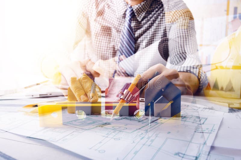 Structural Engineering Designers are Working on the Blueprints and ...