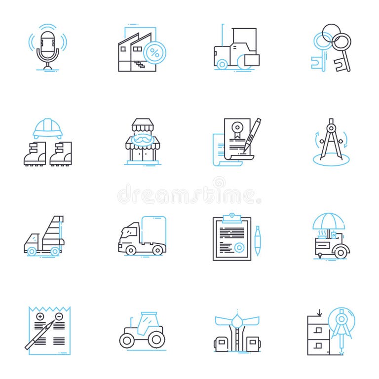 Structural Engineering Linear Icons Set. Stability, Analysis, Design ...