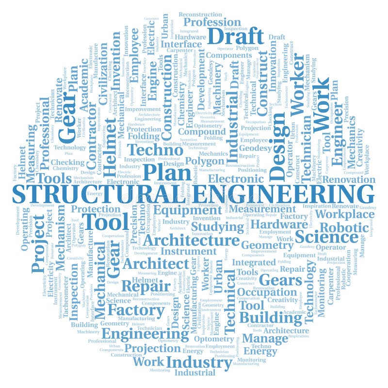 Structural Engineering Typography Word Cloud Create with the Text only ...
