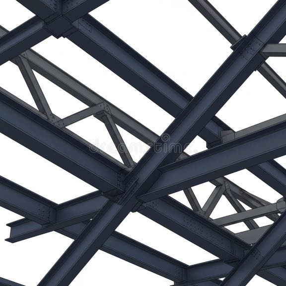 A Structural Framework Made of Interlocking Steel Beams Forms an ...