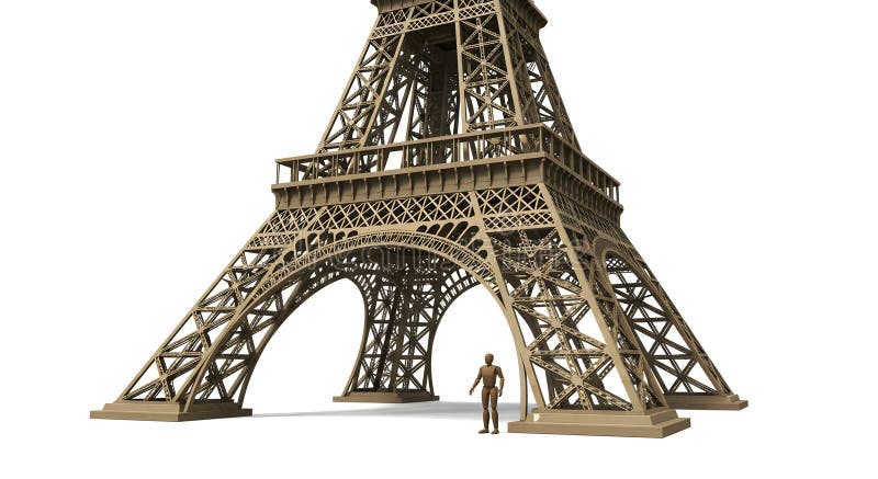 Structural Grandeur: Eiffel Tower Perspective with Human Figure ...