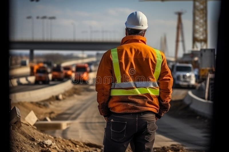 Structural Inspection at Road Construction Site. Stock Illustration ...