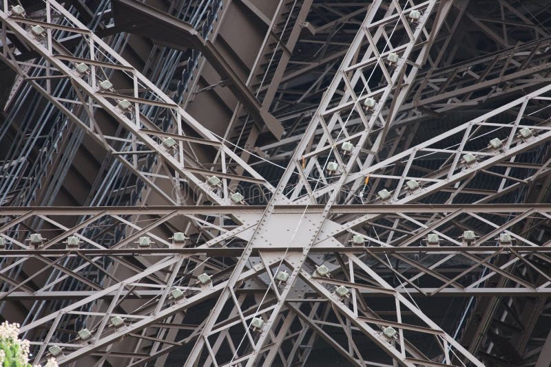 Structural Metal Fittings of the Eiffel Tower Stock Image - Image of ...