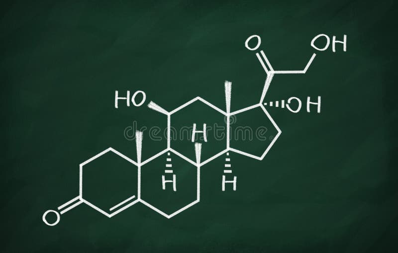 Structural Formula Of Cortisol Stock Illustration - Illustration of ...