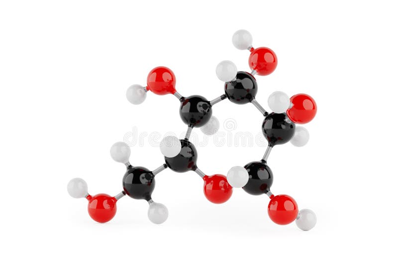 Structural Model of Glucose Molecule. 3d Rendering Stock Photo - Image ...