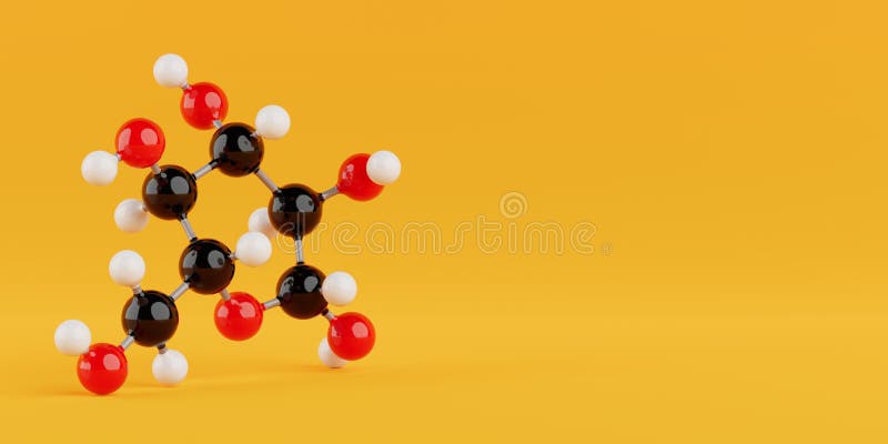 Structural Model of Glucose Molecule. 3d Rendering Stock Illustration ...