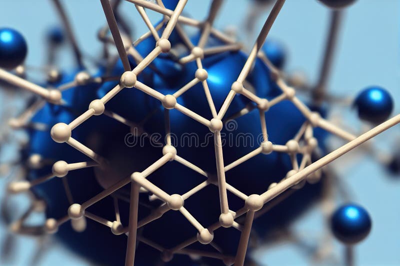 Structural Model of Molecule Closeup and Atoms for Biology and Physics ...