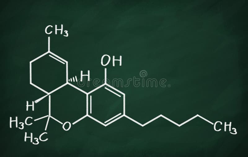 Structural Model of THC Molecule Stock Illustration - Illustration of ...