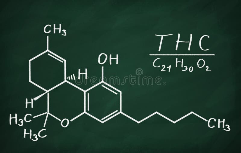 Structural Model of THC Molecule Stock Illustration - Illustration of ...