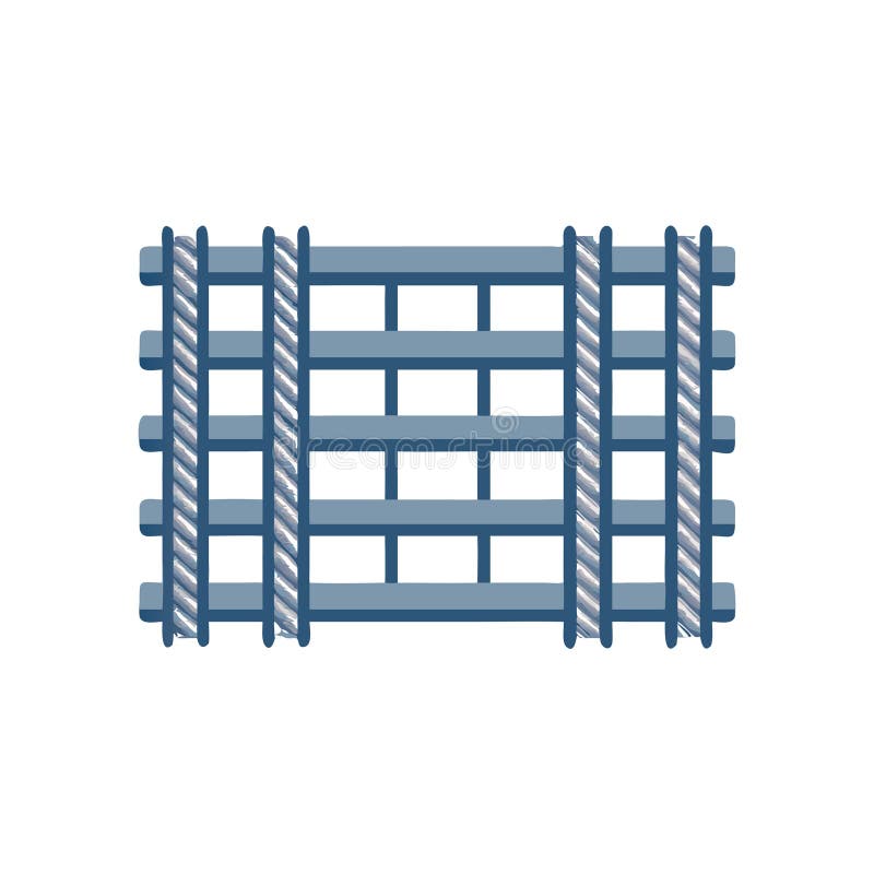 Structural Rebar Cage Icon for Engineering Stock Illustration ...