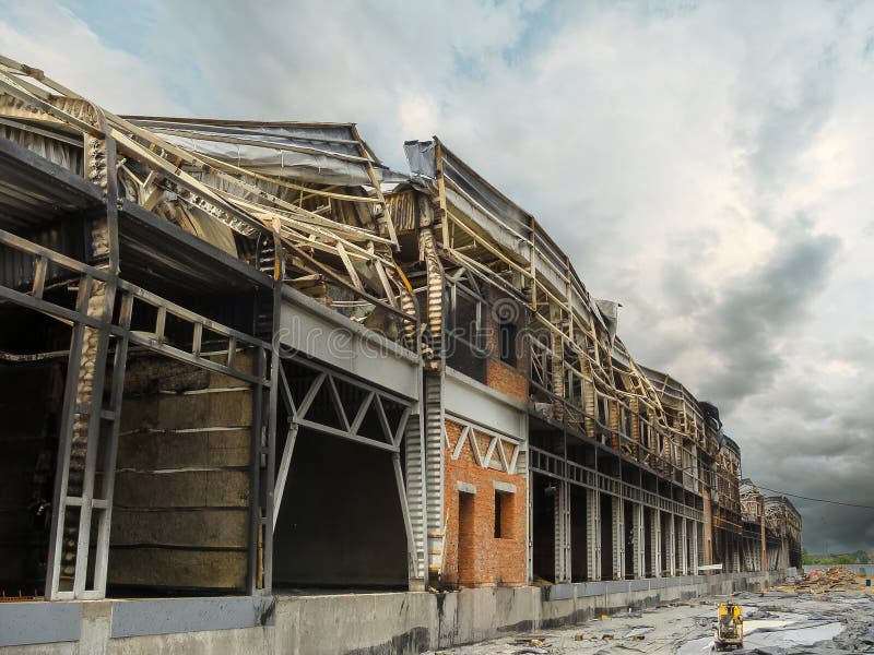 The Structural Remnants of a Building Reveal Extensive Fire Damage ...