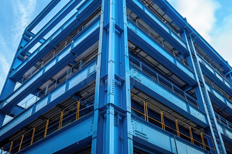 Structural Simplicity: Blue-themed Urban Buildings. Stock Illustration ...