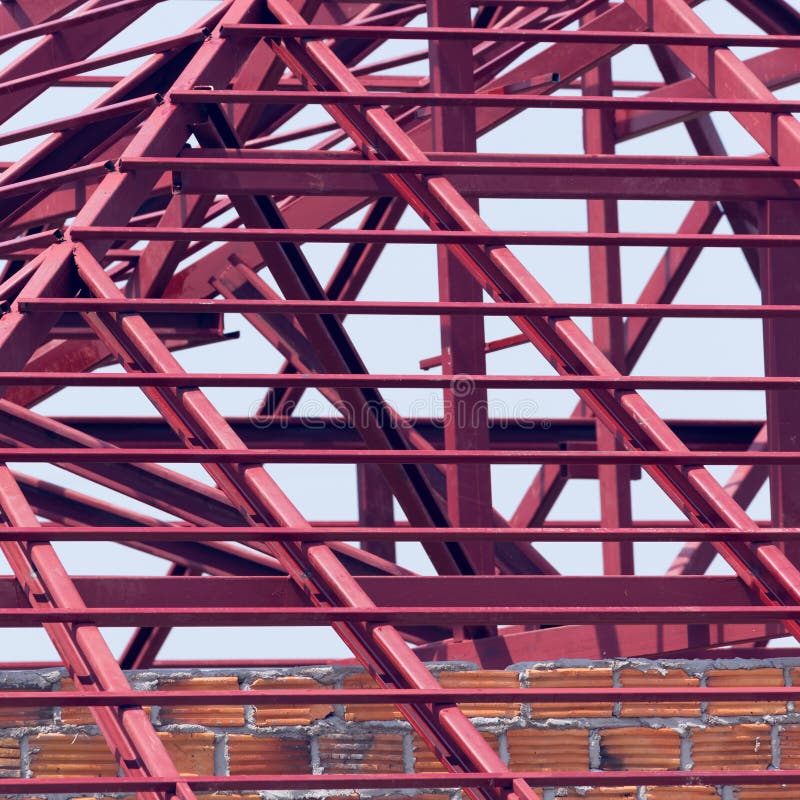 Structural Steel Beam on Roof of Building Residential Stock Photo ...