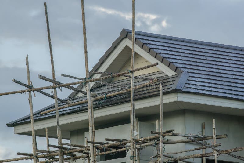 Structural Steel Roof Using Steel Frames Stock Photo - Image of ...