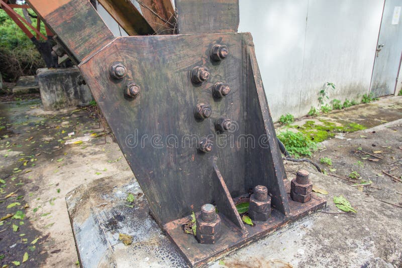 Steel Base Plates for Concrete Columns Stock Image - Image of design ...