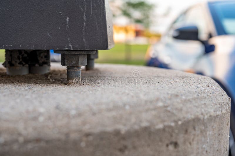 Structural Support on Concrete with Gap To Main Plate and Anchor Bolts ...