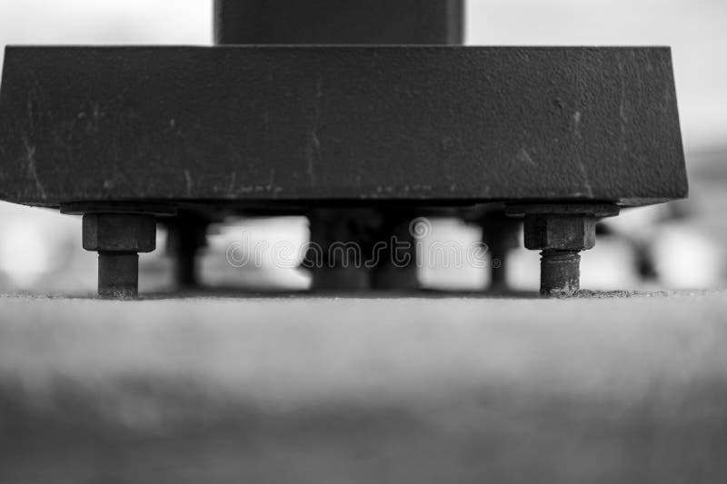 Structural Support on Concrete with Gap To Main Plate and Anchor Bolts ...