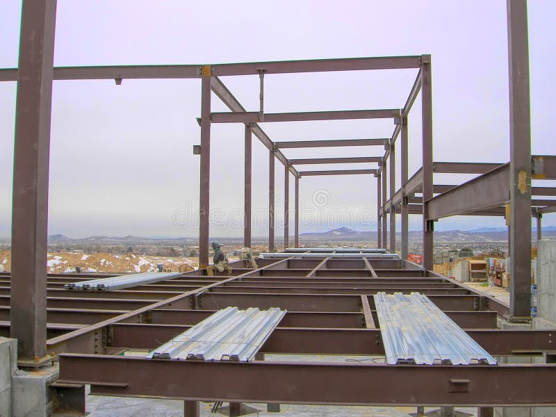 Structural Welders Work To Ready this Upper Level for Decking Placement ...