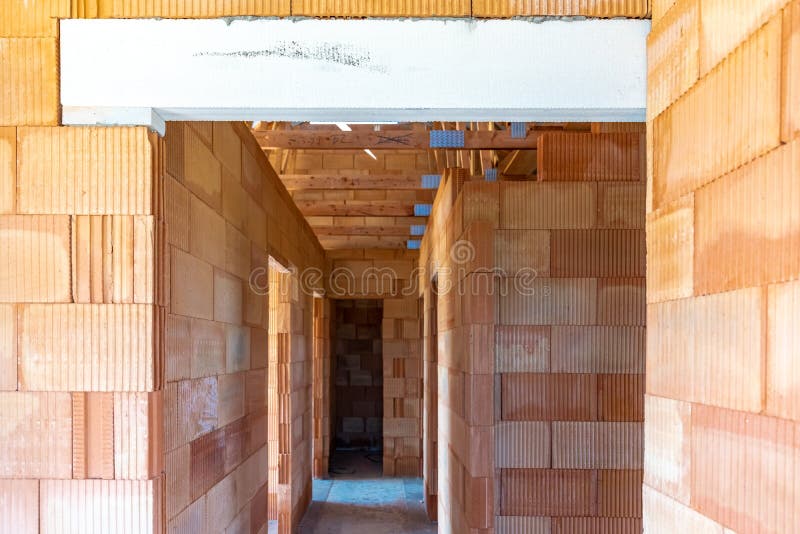 Structural Work Building of a House of Bricks Stock Photo - Image of ...