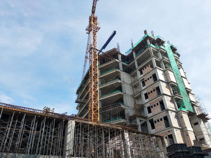 Structural Work is Underway at the Construction Site. Work is Carried ...