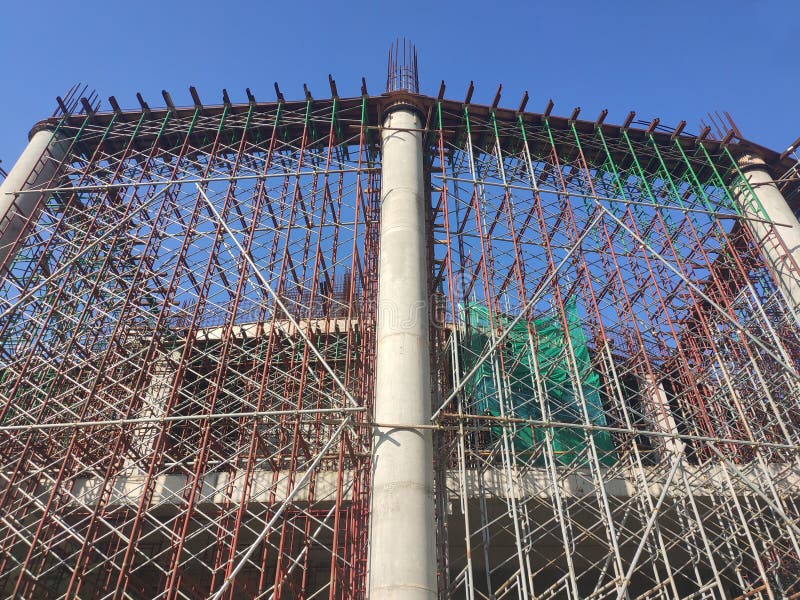 Structural Work is Underway at the Construction Site. Work is Carried ...