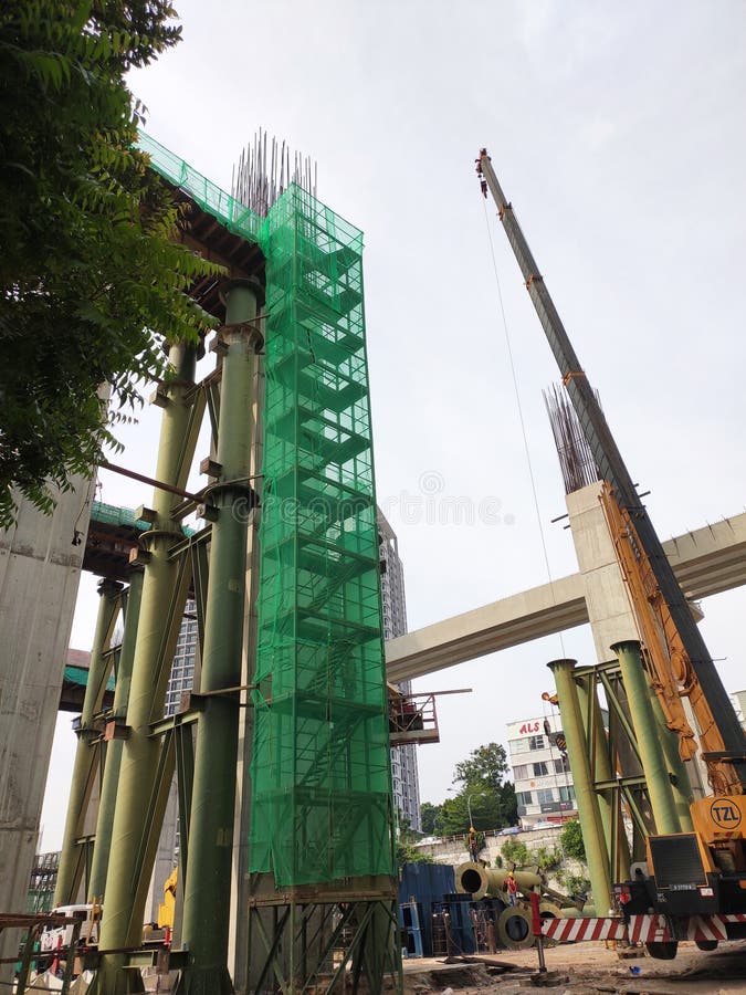 Structural Work is Underway at the Construction Site. Work is Carried ...