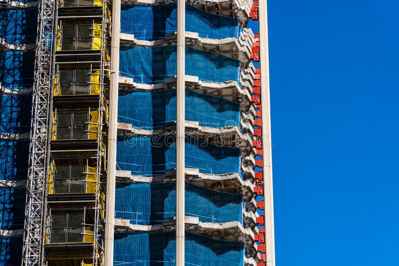 Structural Works in Skyscraper Under Renovation. Construction Industry ...