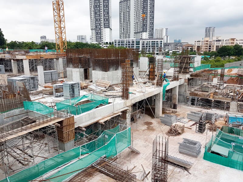 Structural Works are Underway at the Construction Site. Editorial Photo ...