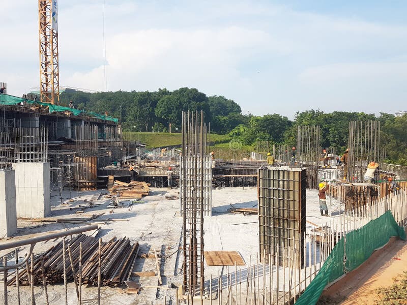 Structural Works are Underway at the Construction Site. Editorial Stock ...