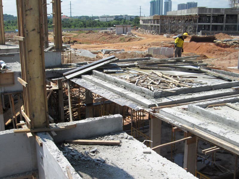 Structural Works are Underway at the Construction Site. Editorial Stock ...