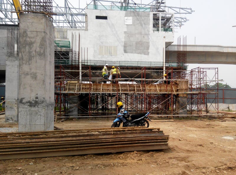 Structural Works are Underway at the Construction Site. Editorial Image ...