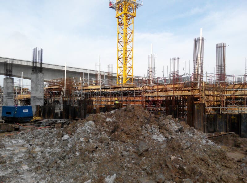 Structural Works are Underway at the Construction Site. Editorial Photo ...