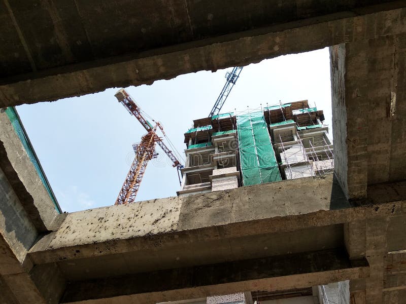 Structural Works are Underway at the Construction Site. Editorial Image ...