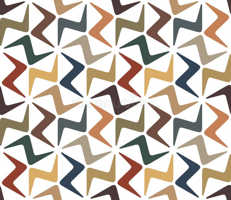 Geometric Pattern with Multicolored Zigzag Lines Arranged in Spirals on ...