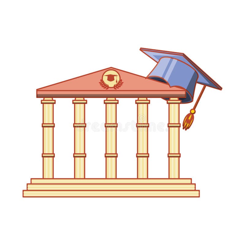 Structure Academy with Hat Graduation Stock Vector - Illustration of ...