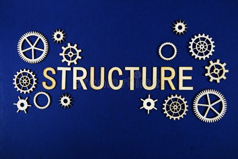 Structure Alphabet Letters with Gears Element on Navy Blue Background ...