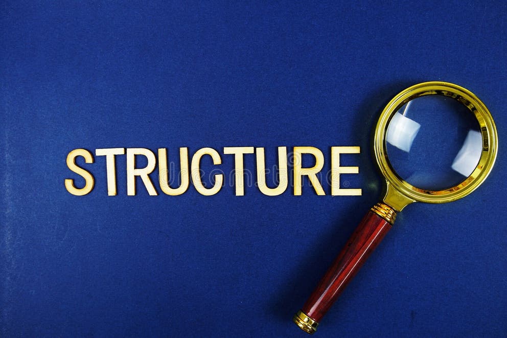 Structure Alphabet Letters with Magnifying Glass on Navy Blue ...