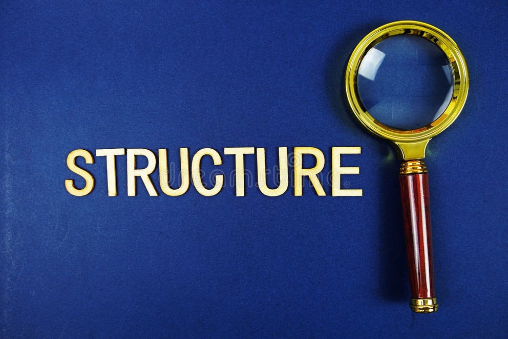 Structure Alphabet Letters with Magnifying Glass on Navy Blue ...