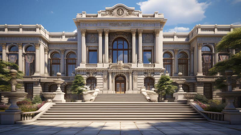 Structure Architecture Library Building Stock Illustration ...